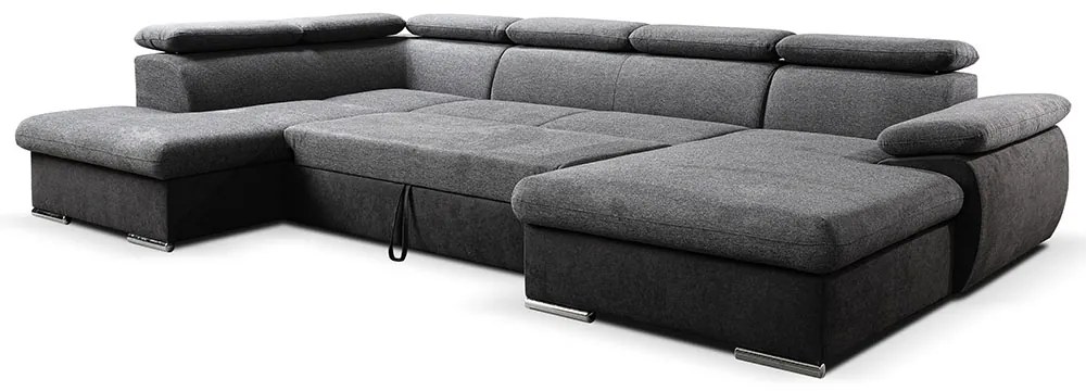 Sedací souprava COOL II | 220x343x191 cm | rozkládací + 2x úložný prostor | PRAVÁ | Letto 97 studená šedá
