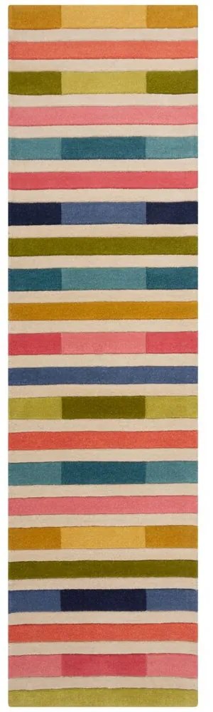 Flair Rugs koberce Ručně všívaný běhoun Illusion Piano Pink/Multi ROZMĚR: 60x230