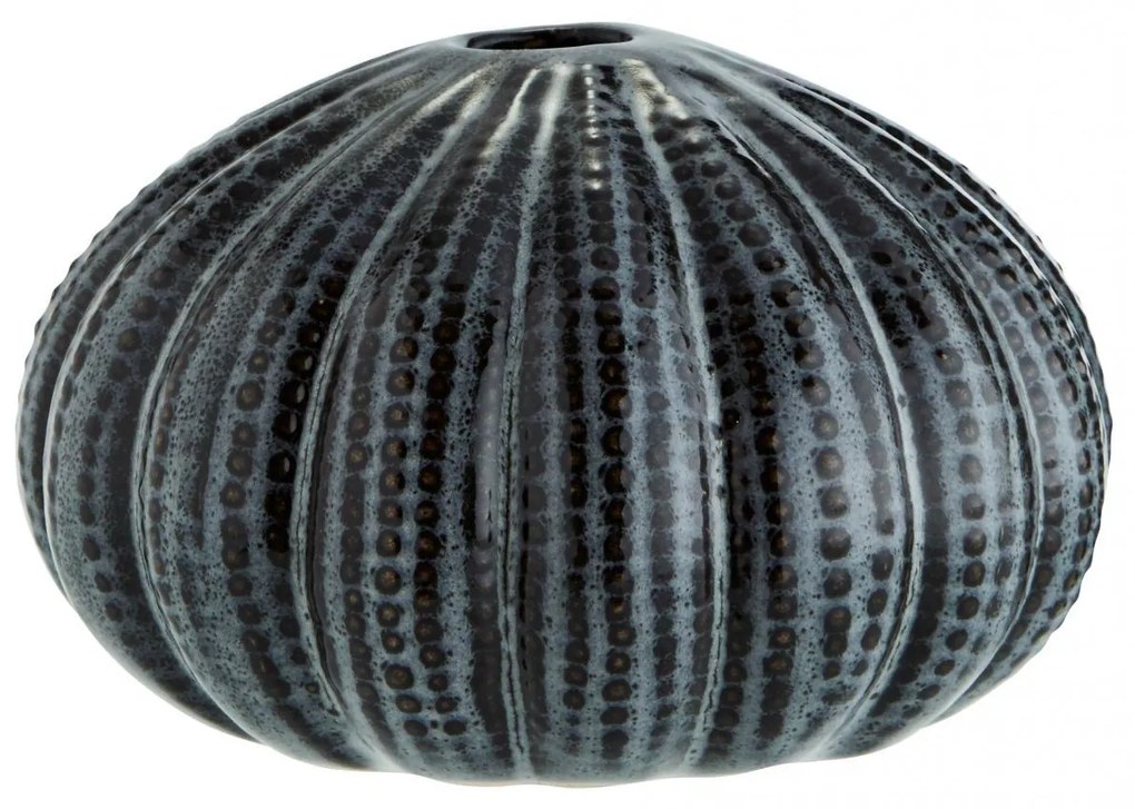 MADAM STOLTZ Keramická vázička Sea Urchins Grey, šedá barva, keramika