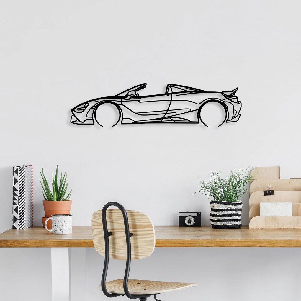Nástěnná kovová dekorace McLaren 720S Silhouette černá