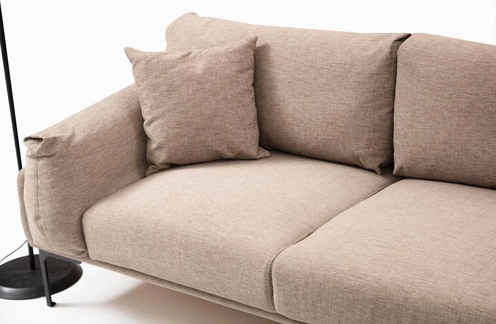 Designová rohová sedačka Pallavi 255 cm hnědá - pravá