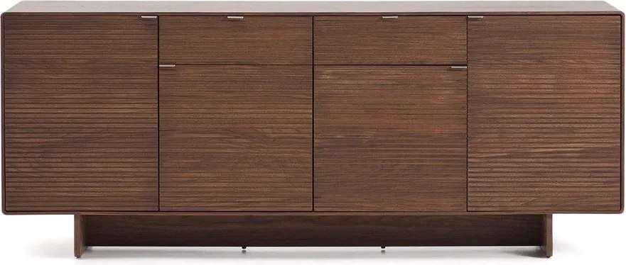 Tmavě hnědá komoda v dekoru ořechu 194,5x78x45 cm Norlen – Kave Home