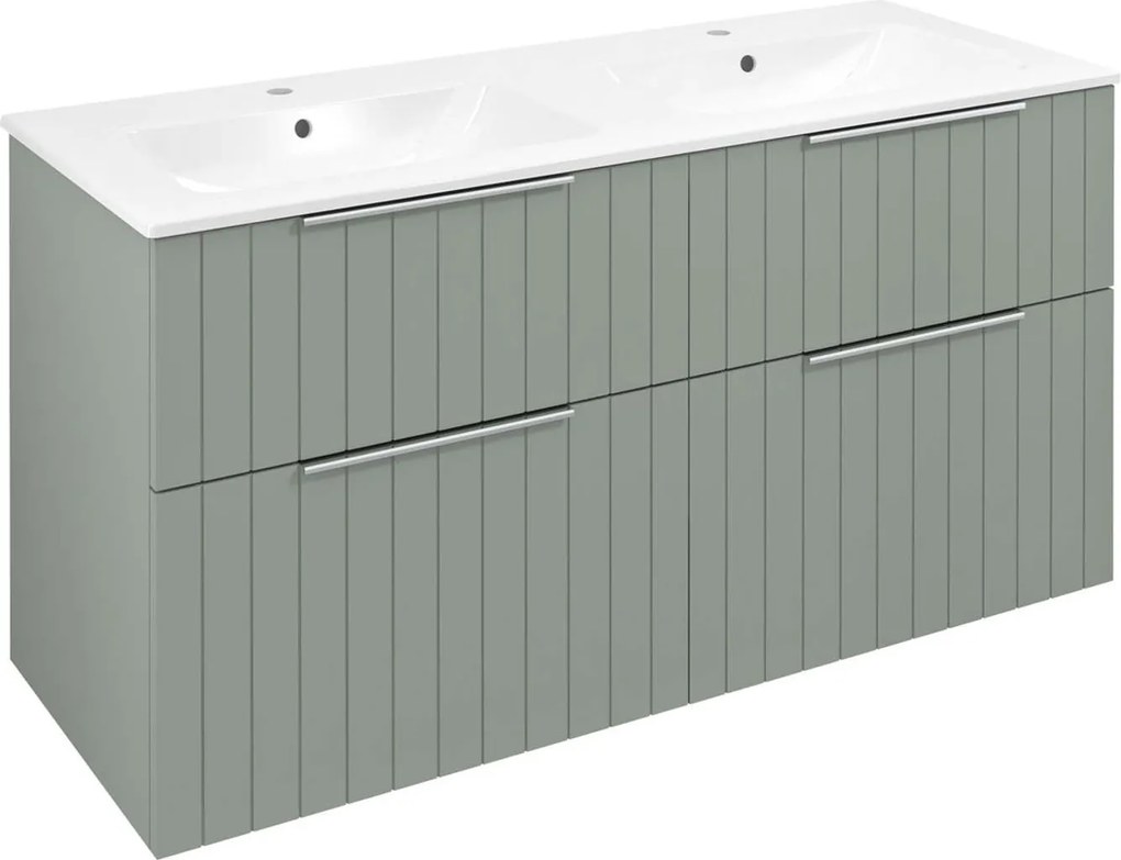 Sapho Cirasa - Umyvadlová skříňka Strip 118x64x46 cm, 4x zásuvka, verde CR121-4444S-21