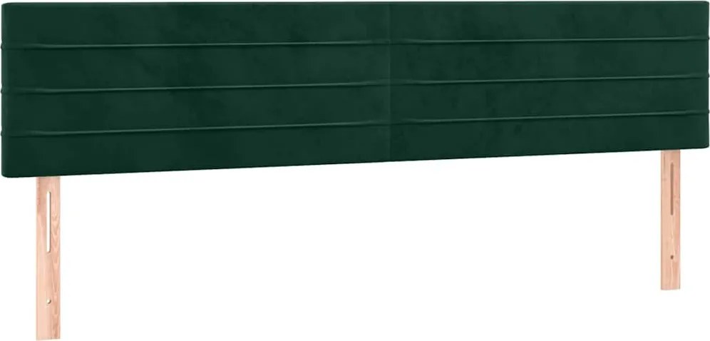 Čelo postele s LED tmavě zelené 200x5x78/88 cm samet 3121821