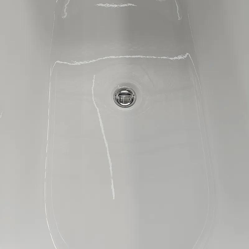 BPS-koupelny Volně stojící akrylátová vana ke stěně HYD-LE527C 160x75 bílá, odtokový komplet chrom