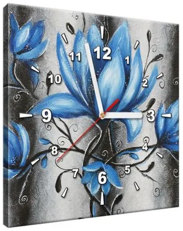 Tištěný obraz s hodinami Kytice modrých magnólií 30x30cm ZP3441A_1AI