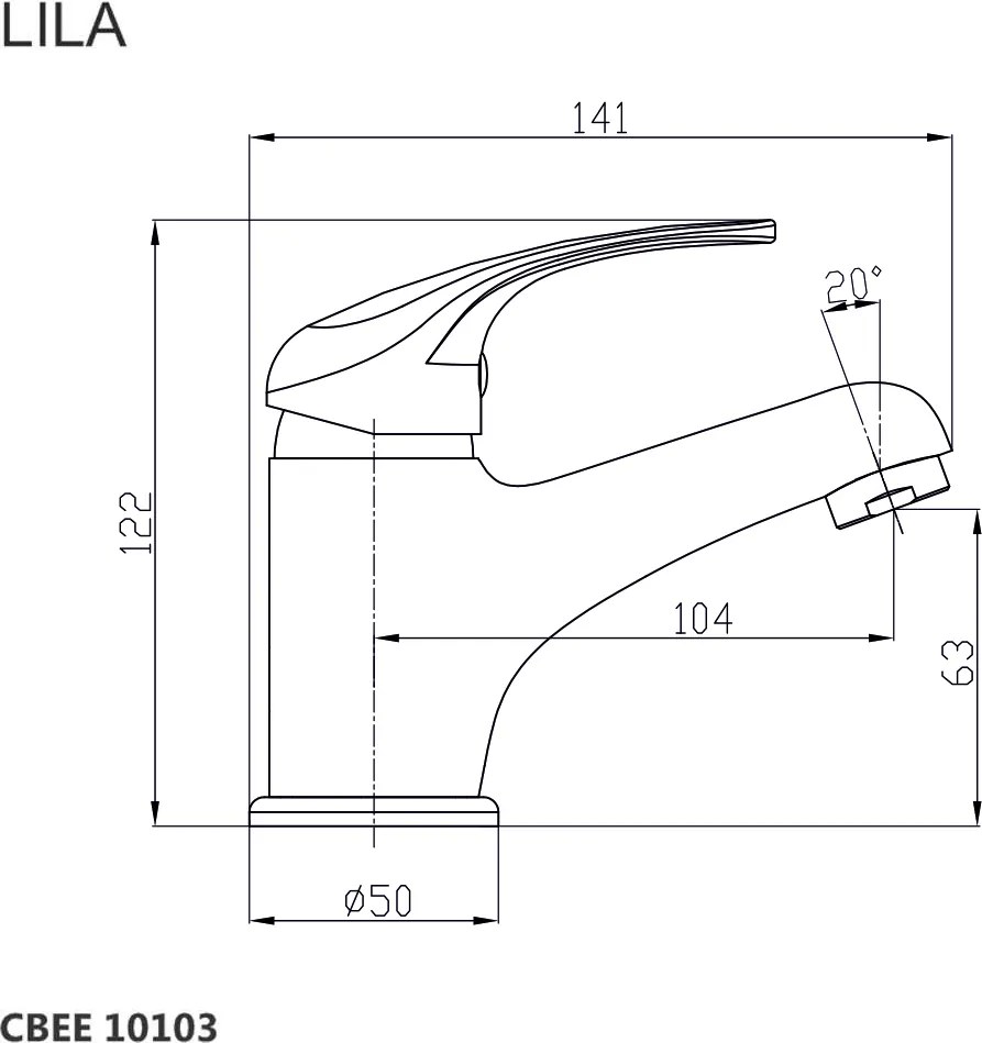 Mereo Mereo, Lila umyvadlová baterie stojánková vyšší s clic-clac CH03P, CBEE10104C