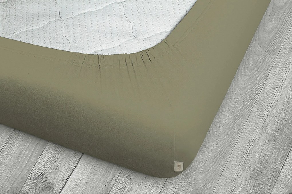 Jersey prostěradlo tmavé khaki na výšku matrace do 20 cm Velikost: 60 x 120