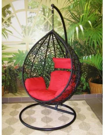 Závěsné relaxační křeslo TARA - červený sedák