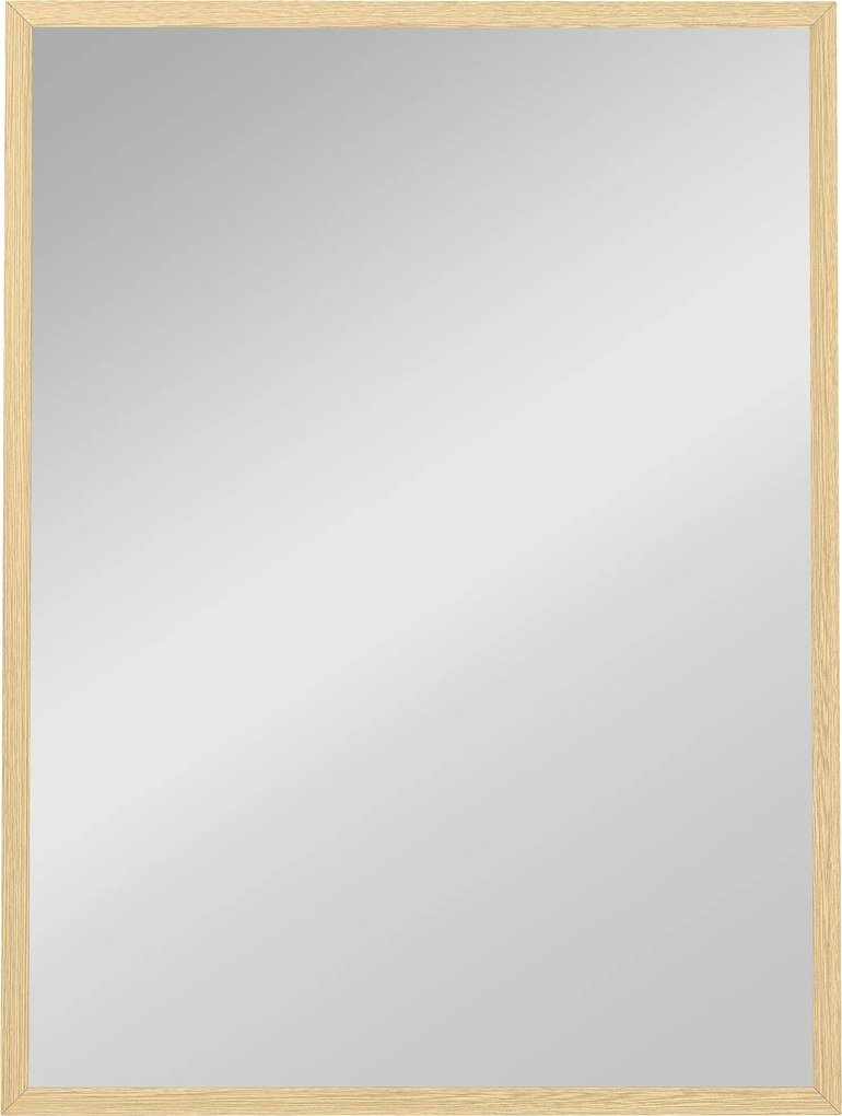 HOMCOM obdélné zrcadlo 60 × 80 cm — rám z přírodního dřeva