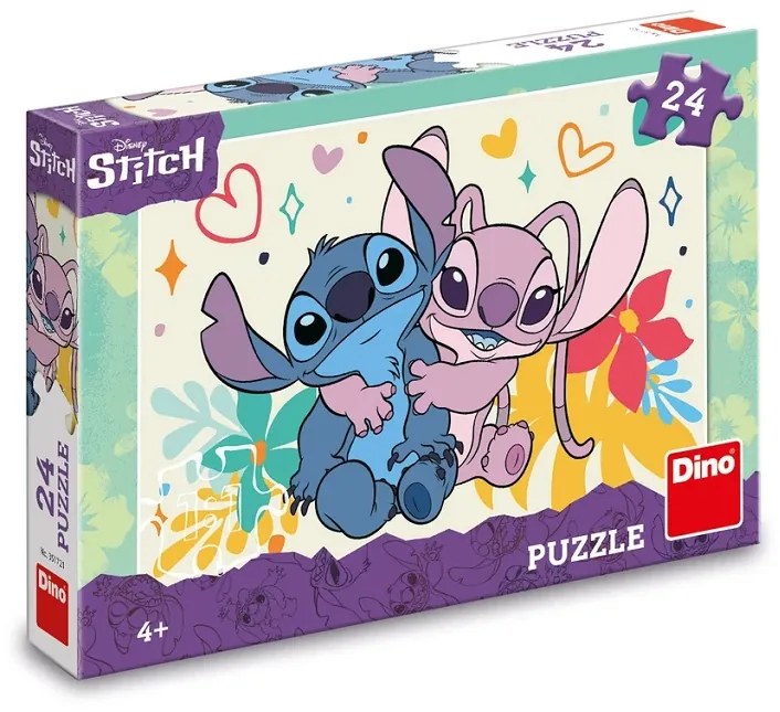 Dino Puzzle Stitch a Angel 24 dílků