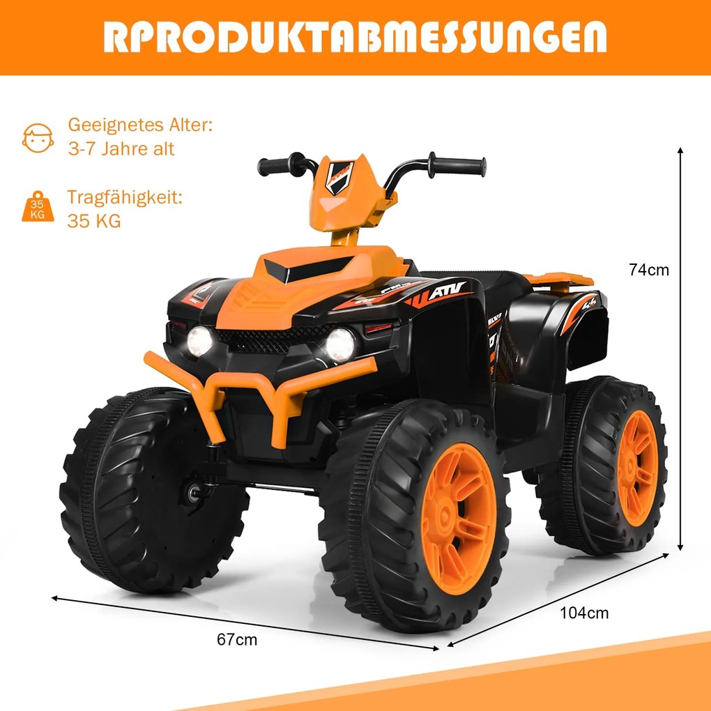 Costway 12 V elektrická dětská čtyřkolka se světlomety mini