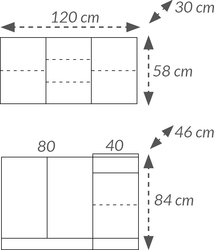 Kuchyně JANA 120 dub sonoma/bílá
