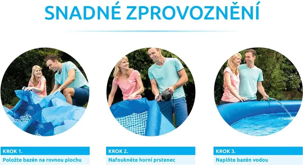 Intex | Bazén Tampa 4,57x1,22 m s kartušovou filtrací + schůdky (zánovní) | 103400230