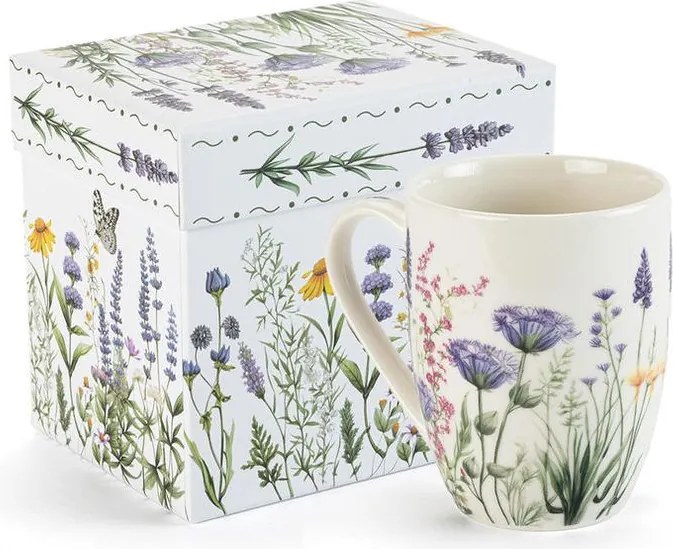Porcelánový hrnek LEVANDULOVÁ ZAHRADA v dárkové krabičce 350 ml