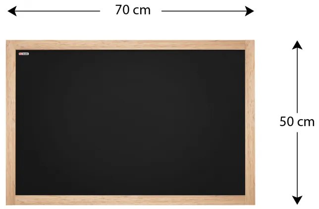 Tabule černá křídová v dřevěném přírodním rámu 70x50 cm,TB75NAT