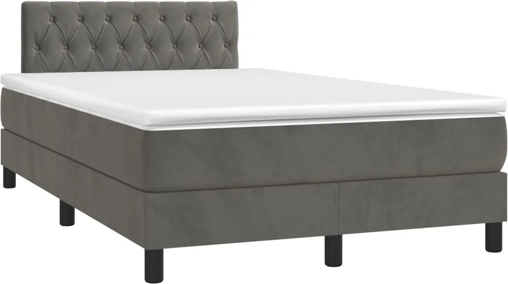 Box spring postel s matrací tmavě šedý 120x190 cm samet 3269856