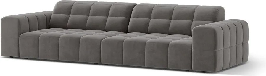 Šedá sametová pohovka 252 cm Chicago – Cosmopolitan Design