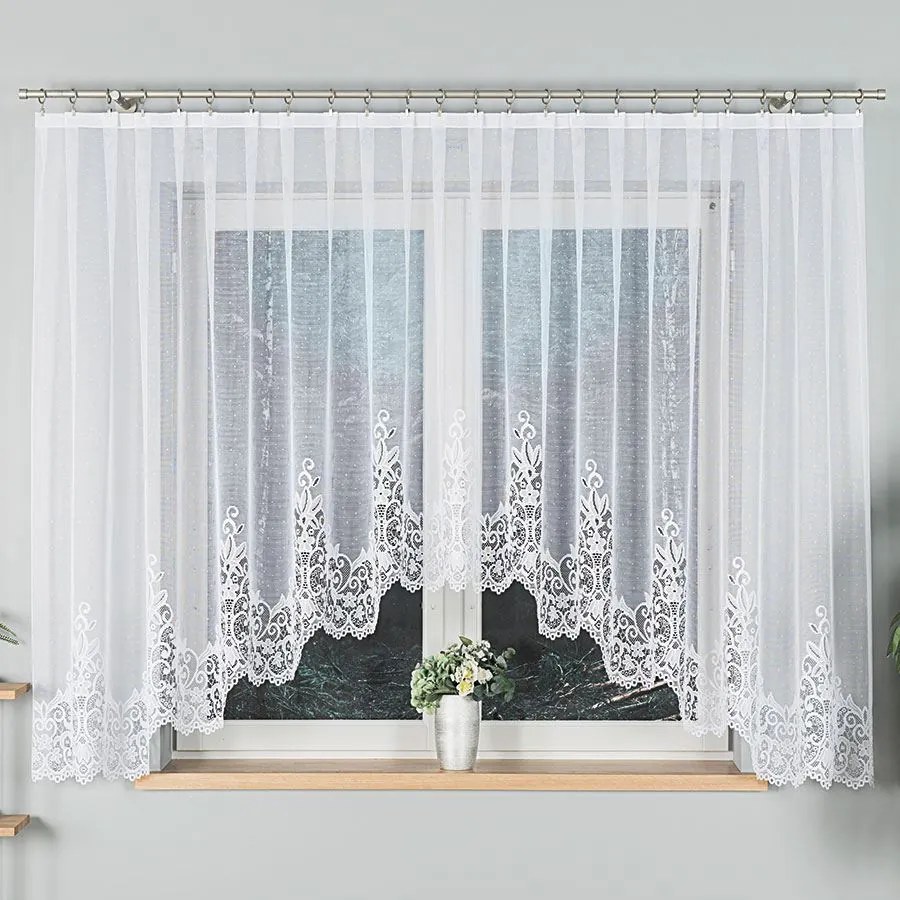 MARKIZETA BERENIKA Žakárový hotový závěs, šířka 400 x výška 160 cm, barva 001 bílá 004304/FBL/001/400160/1