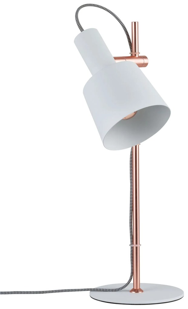 Paulmann stolní lampa Neordic Haldar 1-ramenné bílá/měď 796.58 P 79658 79658