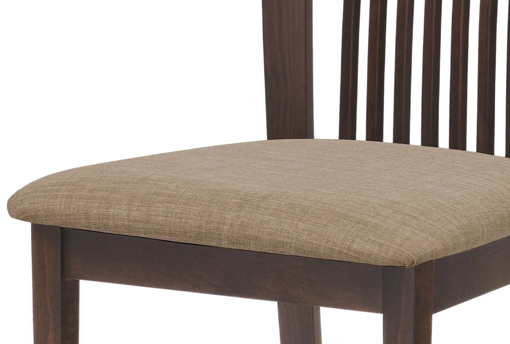 Jídelní židle BC-3940 Barva ořech, látkový béžový potah
