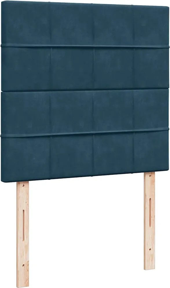 Box spring postel s matrací modrá 90 x 200 cm samet 3293114