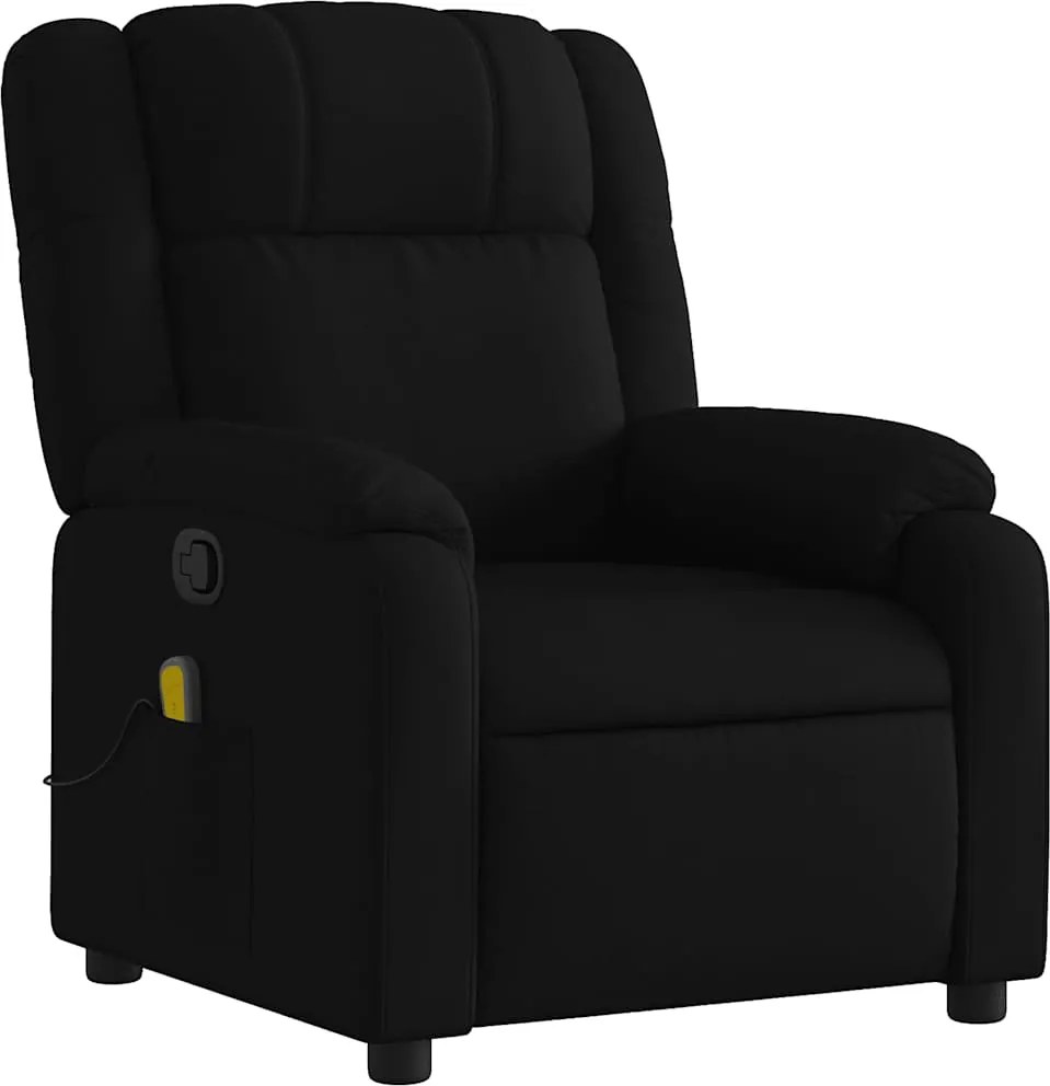 Masážní křeslo s polohovacím mechanismem, černé, látkové 3205754