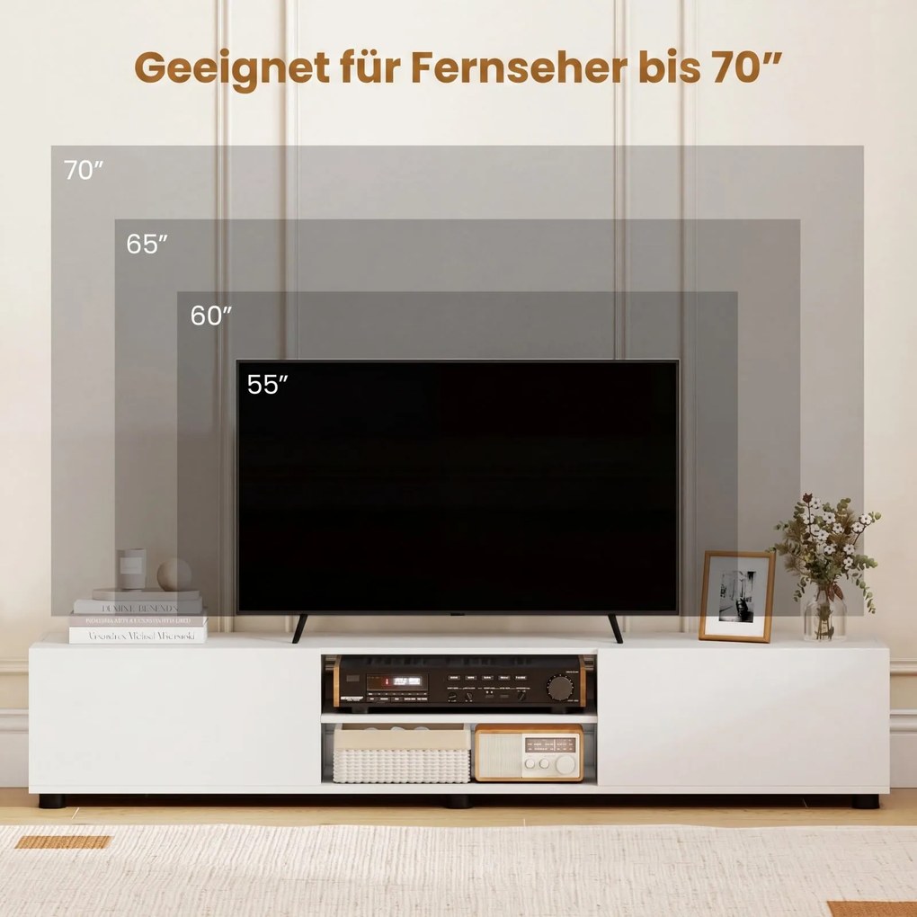 Costway TV skříň TV komoda pro televizory do 70 palce TV s 2 dvířky