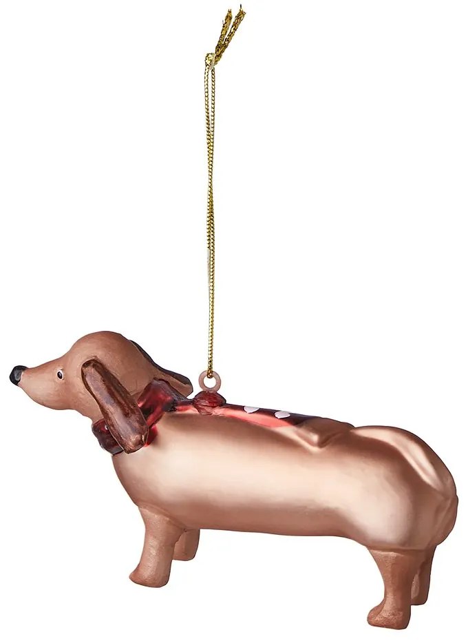 HANG ON Skleněná ozdoba jezevčík