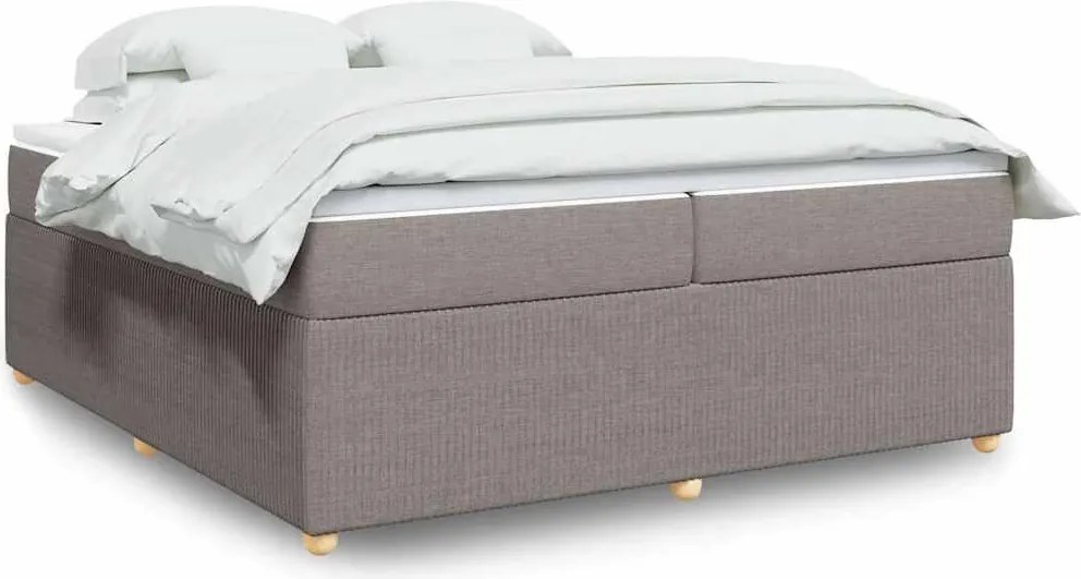 Box spring postel s matrací taupe 200x200 cm textil 3285599