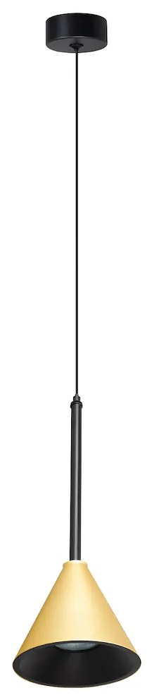 Závěsné svítidlo Cone, 1x zlaté/černé kovové stínítko, b