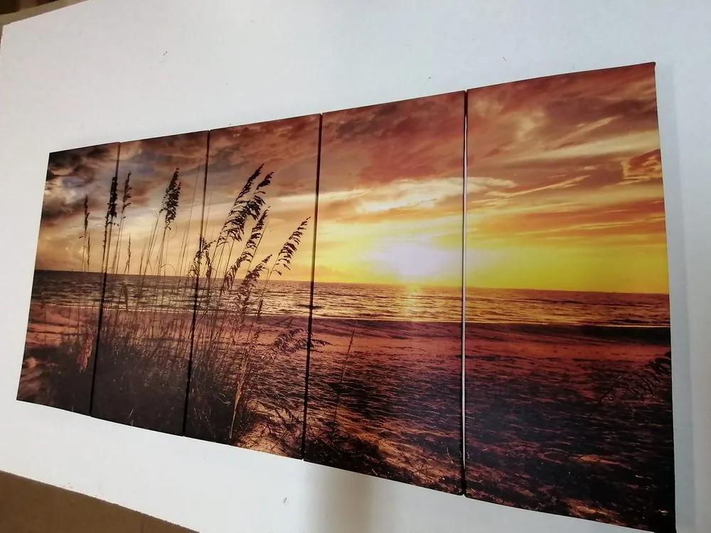 5-dílný obraz západ slunce na pláži Varianta: 100x50