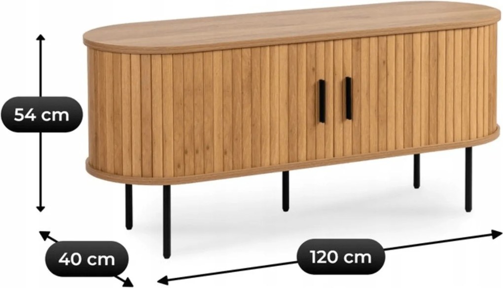 TV stolek Trish 120 cm dub přírodní/černý