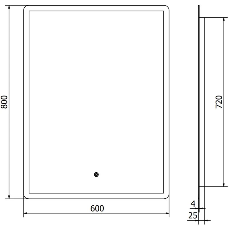 Mexen Navia, LED koupelnové zrcadlo s podsvícením 60 x 80 cm, 6000K, ochrana proti zamlžování, 9803-060-080-611-00