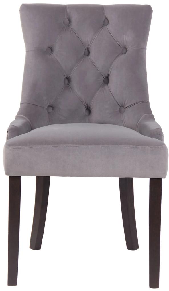 Jídelní židle Mossley - samet - tmavé nohy | šedá