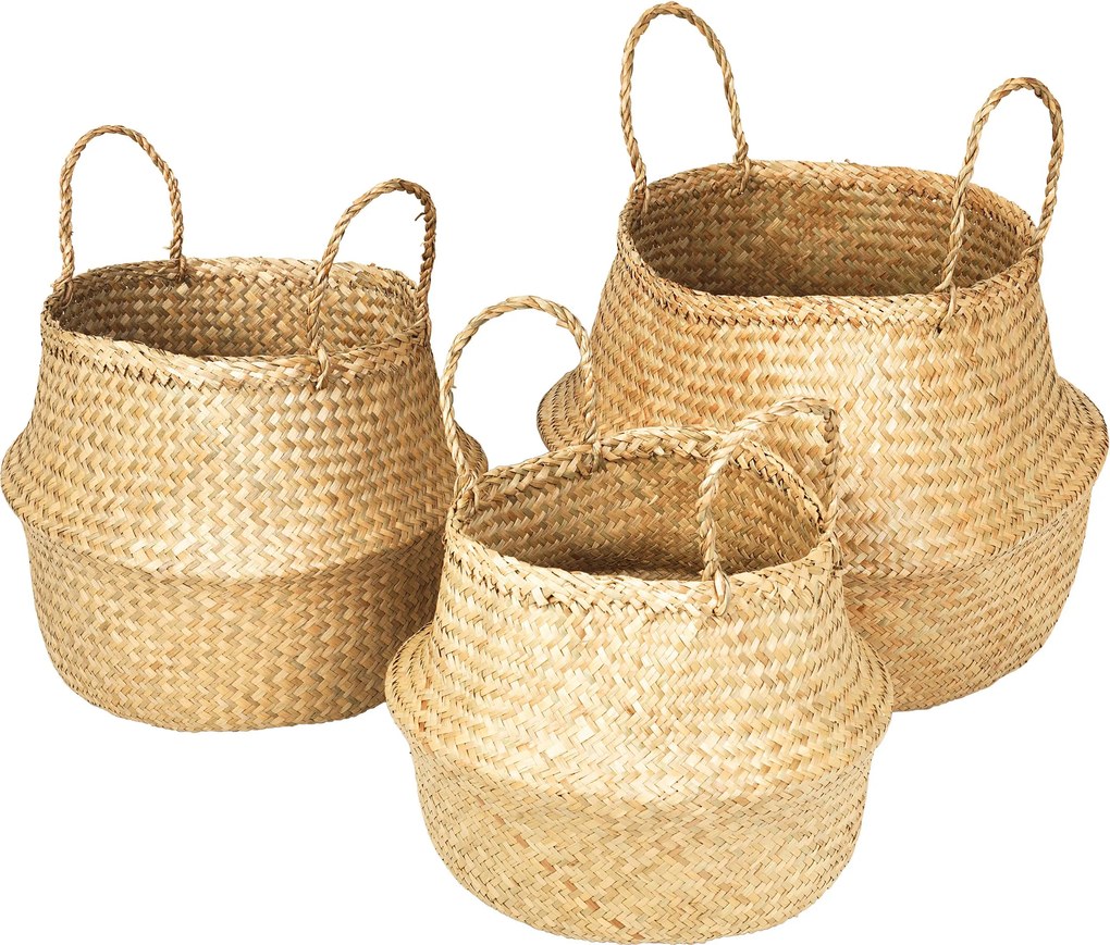 Tutumi Tutumi, sada přírodních košů Boho 3ks 322161, hnědá, HOM-06668