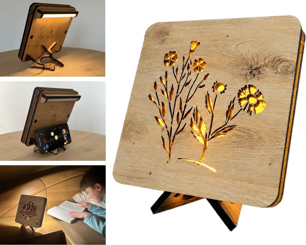 Li-Go "Hvozdík" lampa 19x19 cm provedení povrchu: dub světlý