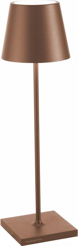 Stolní lampa Poldina 38 cm hnědá
