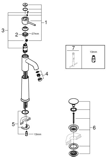 GROHE 23784000 - Umyvadlová baterie START CLASSIC 357 mm lesklý chrom