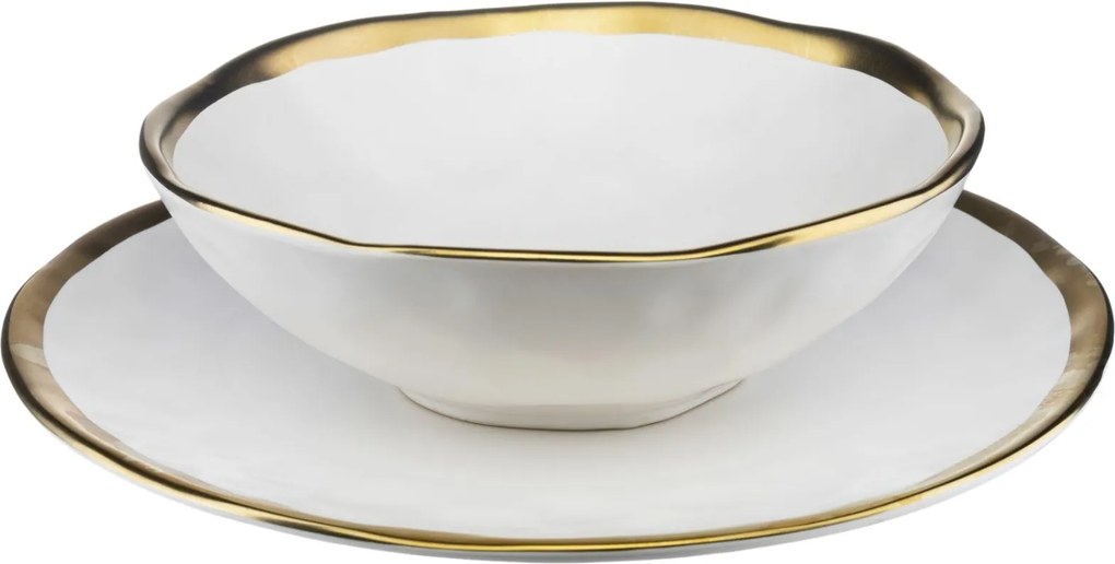 Keramická sada talířů Lissa White Gold 8ks