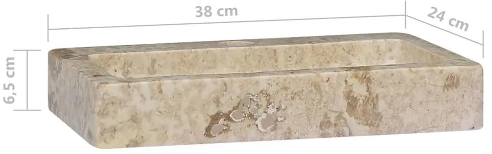Umyvadlo Depi - mramor - 38x24x6,5 cm | krémové