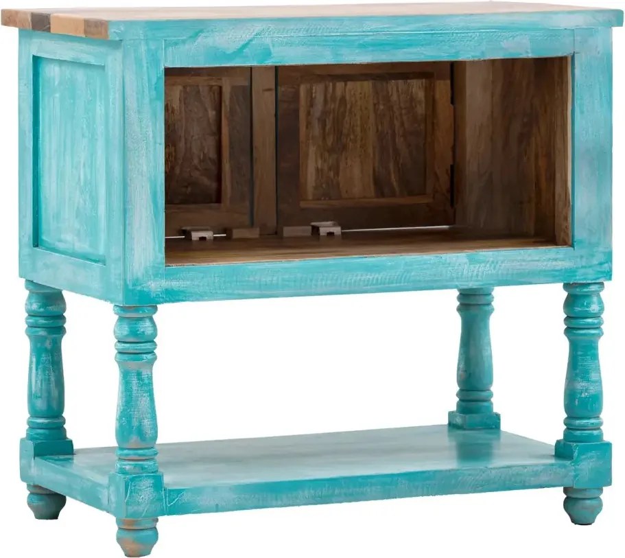 furniture-nabytek.cz - Masivní skříňka na umyvadlo Santoro modré, Holz - Mango, bez výřezu