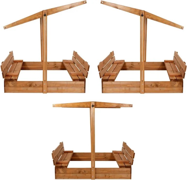 Dětské pískoviště se stříškou 120x120 cm SPRINGOS + podložka