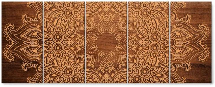 Malvis ® Vícedílný obraz - Mandala na dřevě Velikost: 150x60 cm
