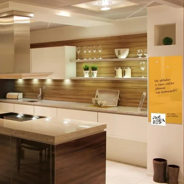 Žlutá neapolská skleněná magnetická tabule do kuchyně Smatab® - 100 x 65 cm