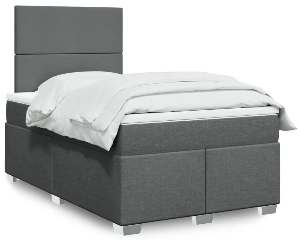 Box spring postel s matrací tmavě šedá 120x200 cm textil 3290449