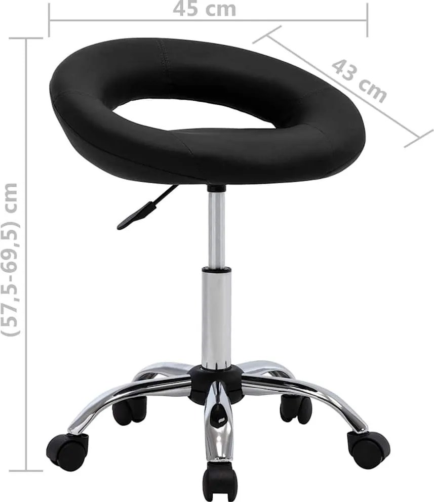 Otočná jídelní židle černá umělá kůže 3085830