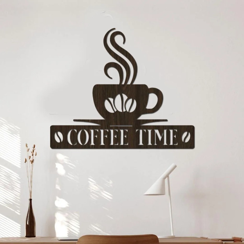 dřevo života Dřevěná dekorace COFFEE Zvolte rozměr (cm): 40x34, Zvolte barvu dekoru: Černá