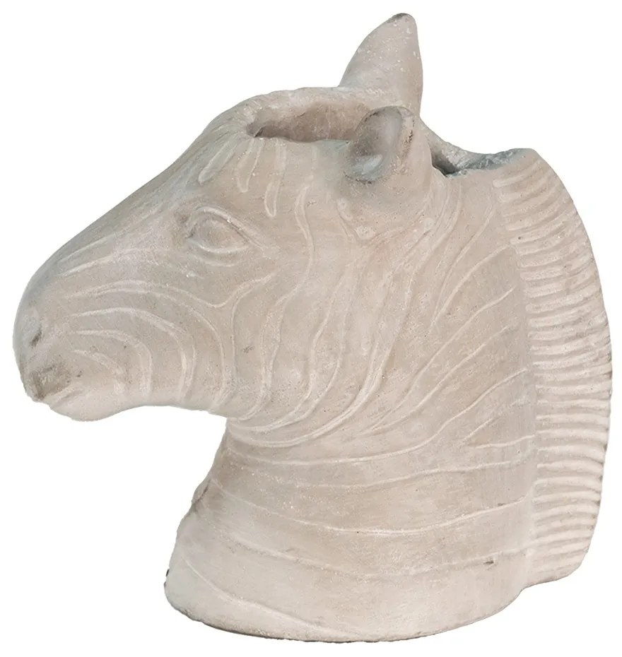 Cementový květináč v designu hlavy zebry - 16*10*15 cm