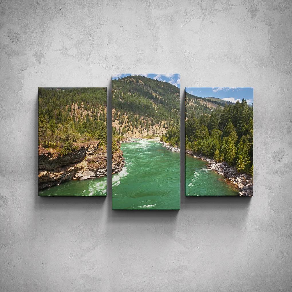 3-dílný obraz - Zelená řeka - PopyDesign